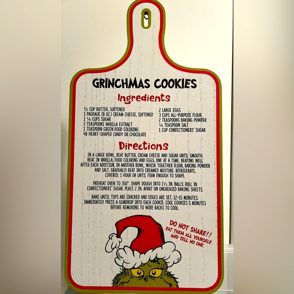 The Grinch | Holiday | Cute 224 Edition Grinchmas Cookies Recipe Wood ...